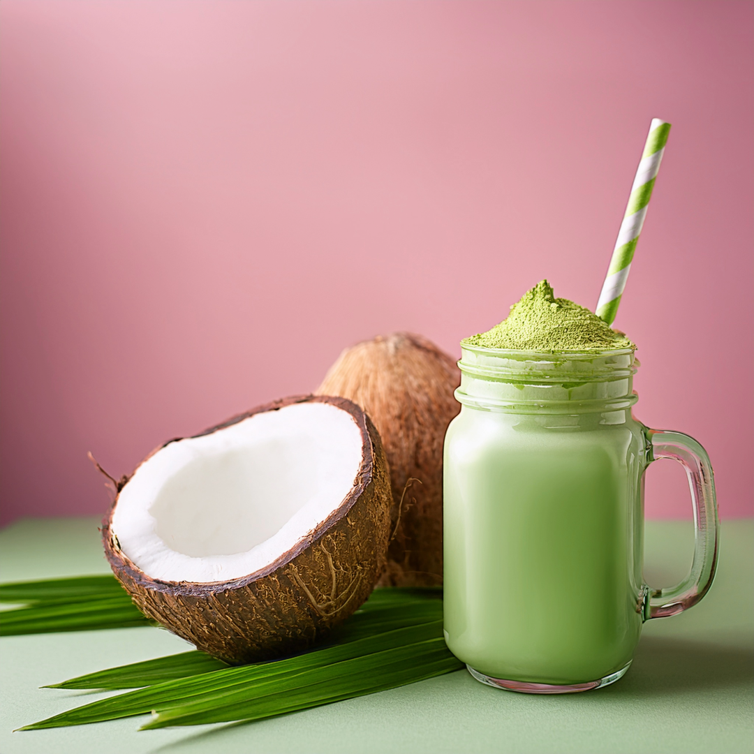 Matcha Latte w/ Pandan Coconut Cream | Polaris Cafe